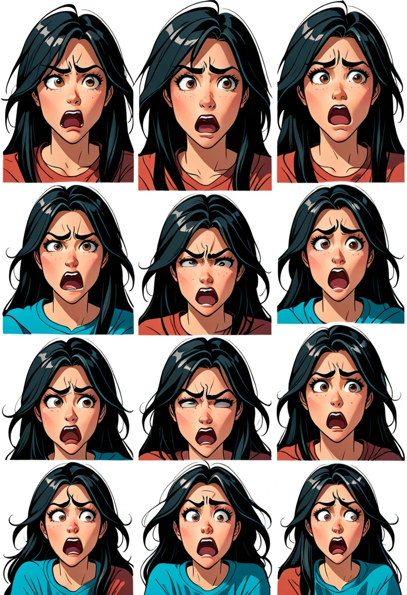Various character emotion faces.
