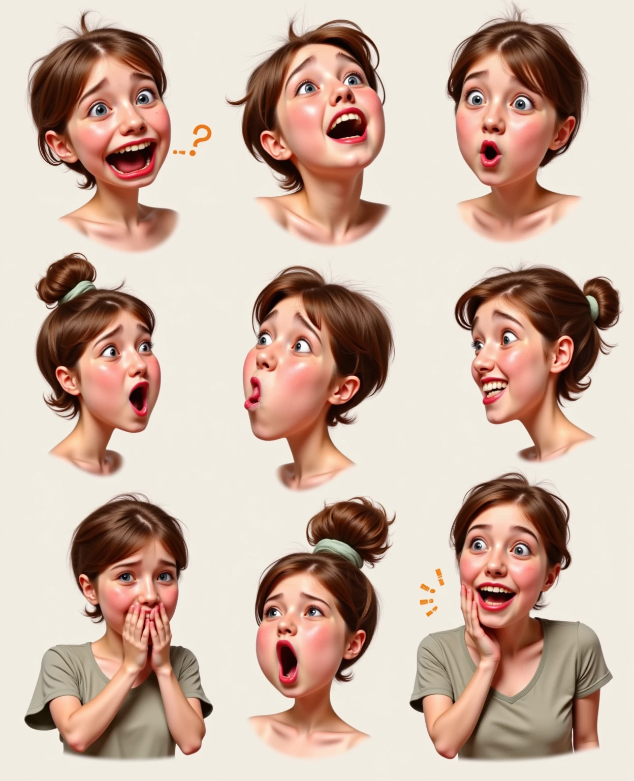 Create a board with eight photorealistic vignettes each representing an ...