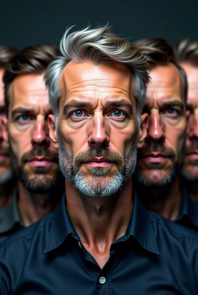 Arafed image of a group of men with different facial expressions ...