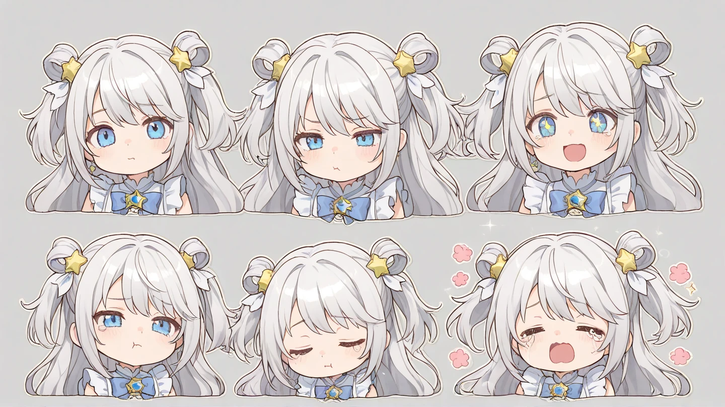 1girl, magical girl goddess theme, creating a sticker pack of ...