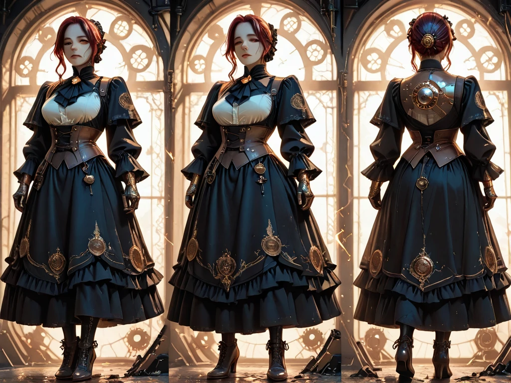 Steampunk ball-jointed doll inspired female character, emotion sheet ...