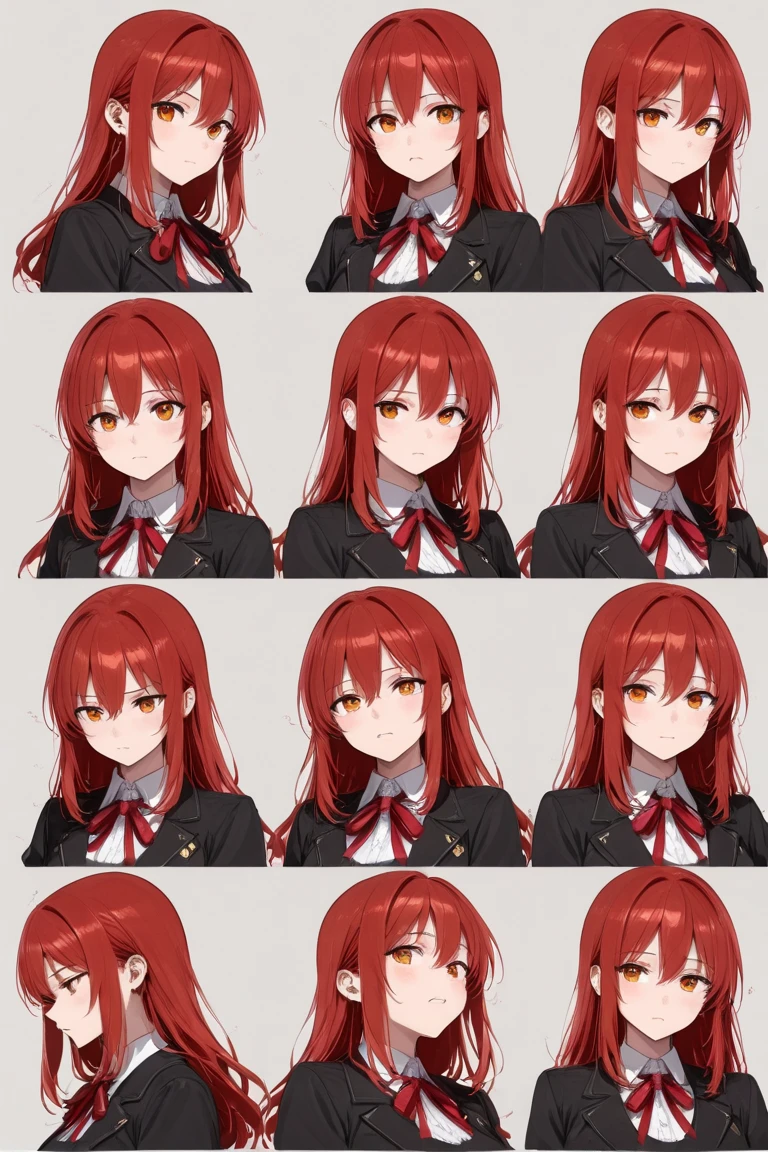 Character sheet with emotions expressions, Emotions: {happy, sad ...
