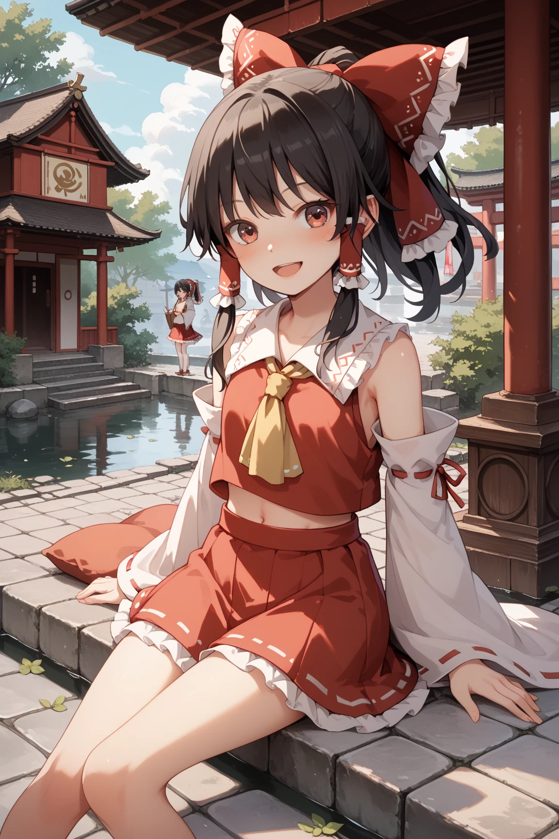 Top Quality, (Hakurei Reimu), Touhou Project, Long Black Hair - SeaArt AI
