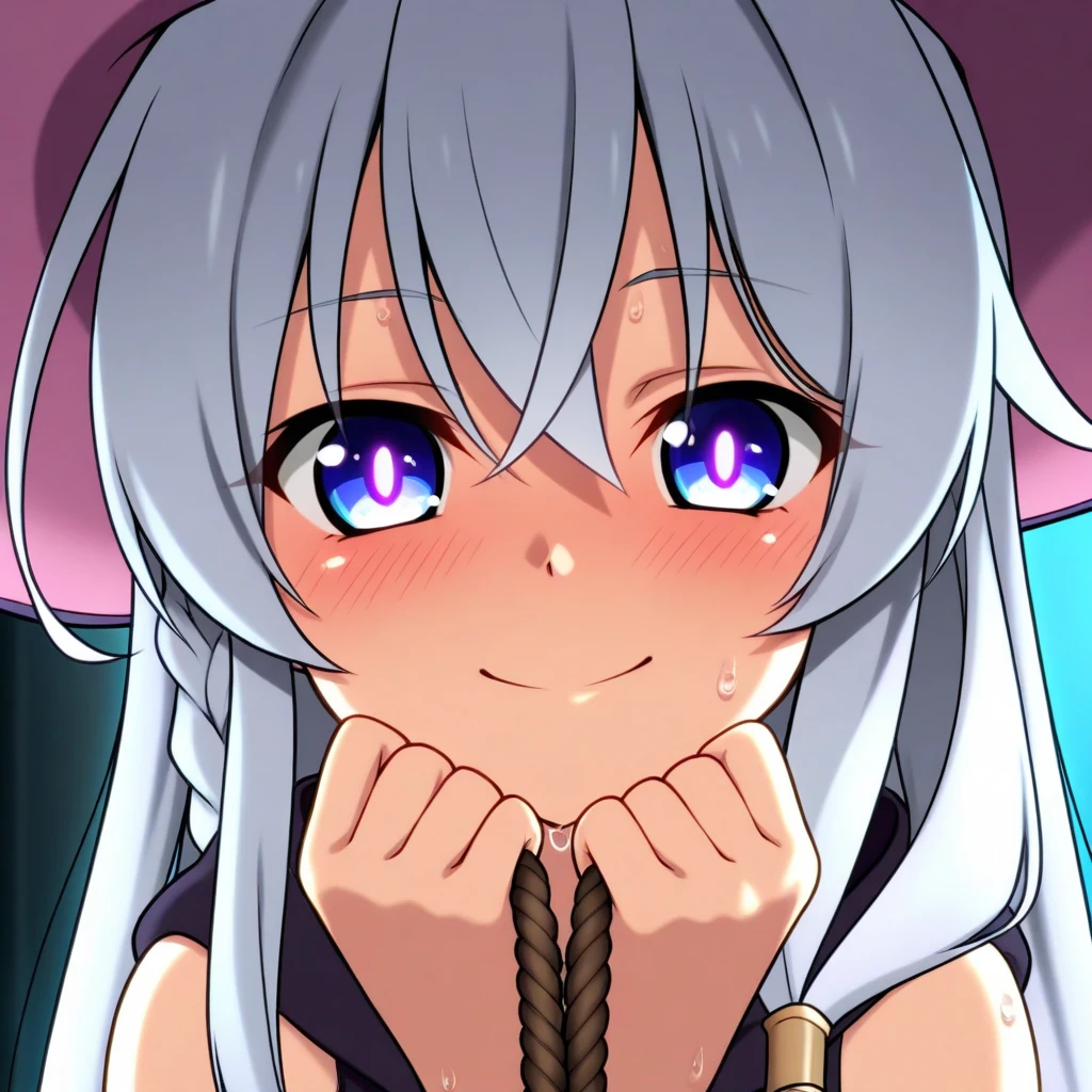 Close-up anime portrait of Elaina from “Wandering Witch” with a cute ...