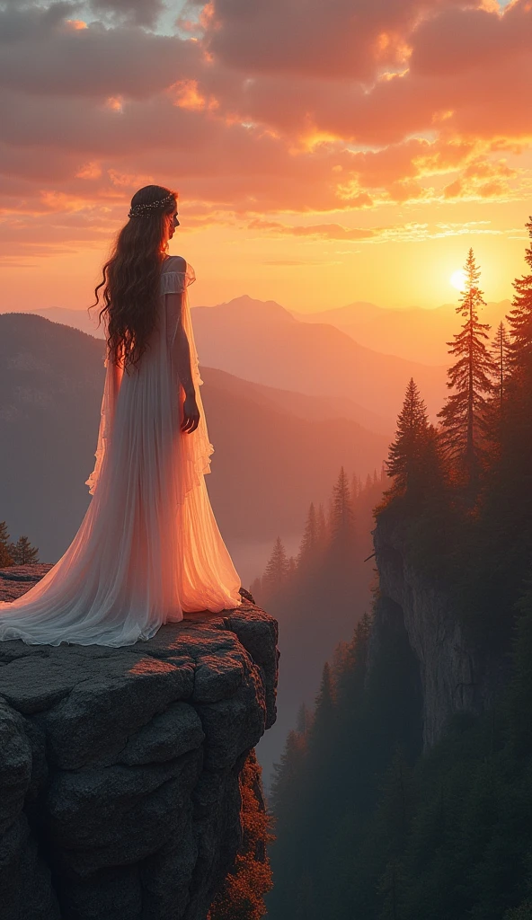 More about Ethereal Goddess at Sunset on a Cliff A goddess-like figure ...