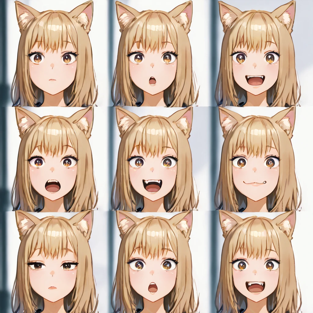 Linda Neko, images several expressions, face only, beautiful face ...