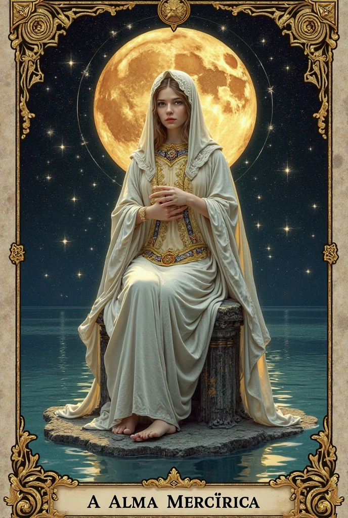 Create a medieval tarot with this description II • THE PRIESTESS ...