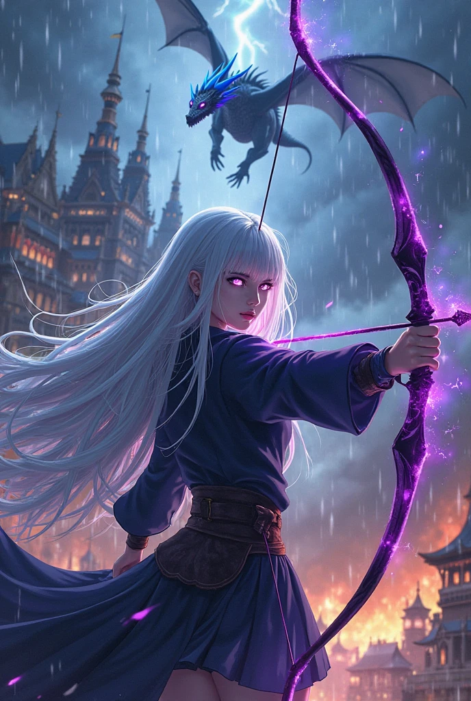 ''anime-style illustration of a heroic female vampire archer with long ...