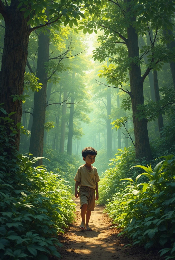 "A dense, lush green forest with tall trees and thick foliage - SeaArt AI