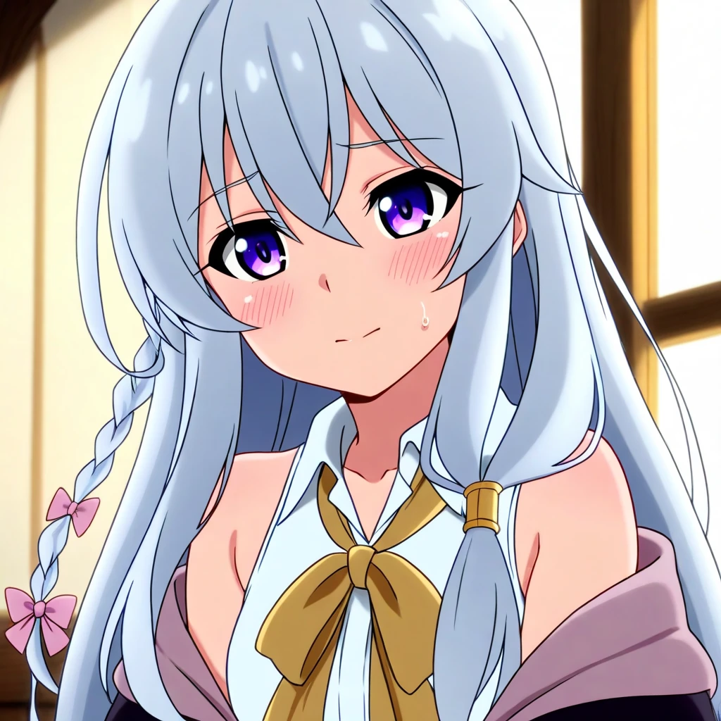 A close-up anime-style fanart of Elaina from Wandering Witch - SeaArt AI