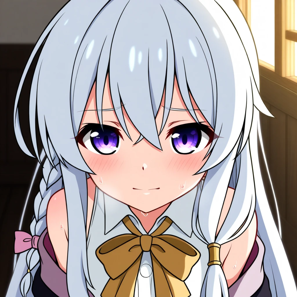 A close-up anime-style fanart of Elaina from Wandering Witch - SeaArt AI