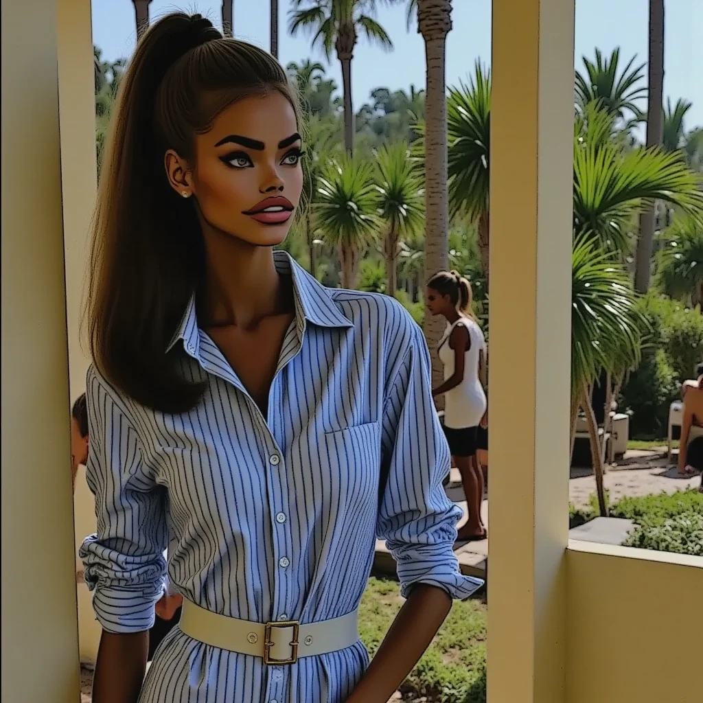 A movie scene with dnsr, solo, skinny , petite ,masterpiece - SeaArt AI