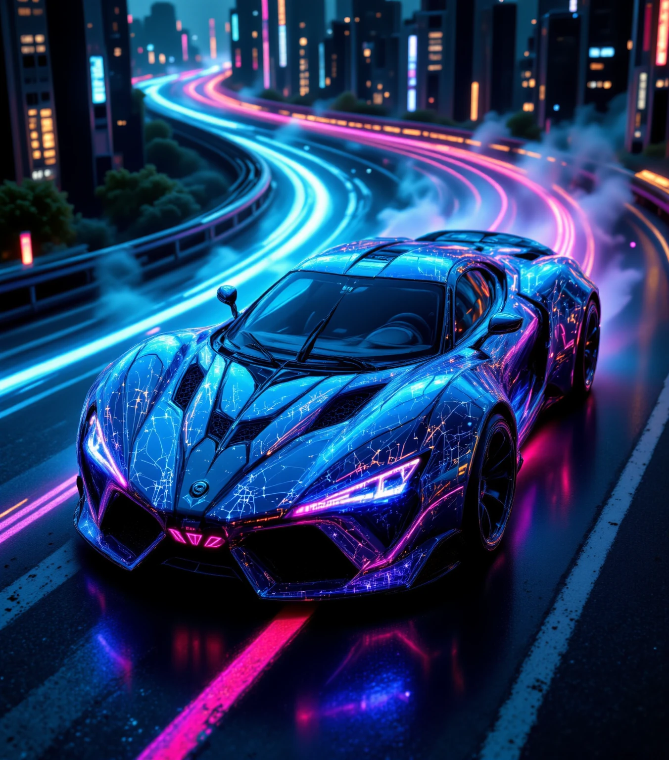 A groundbreaking ultra-futuristic supercar with an avant-garde - SeaArt AI