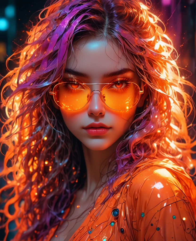 A full body bio limerent woman looking at viewer, Futuristic retro ...