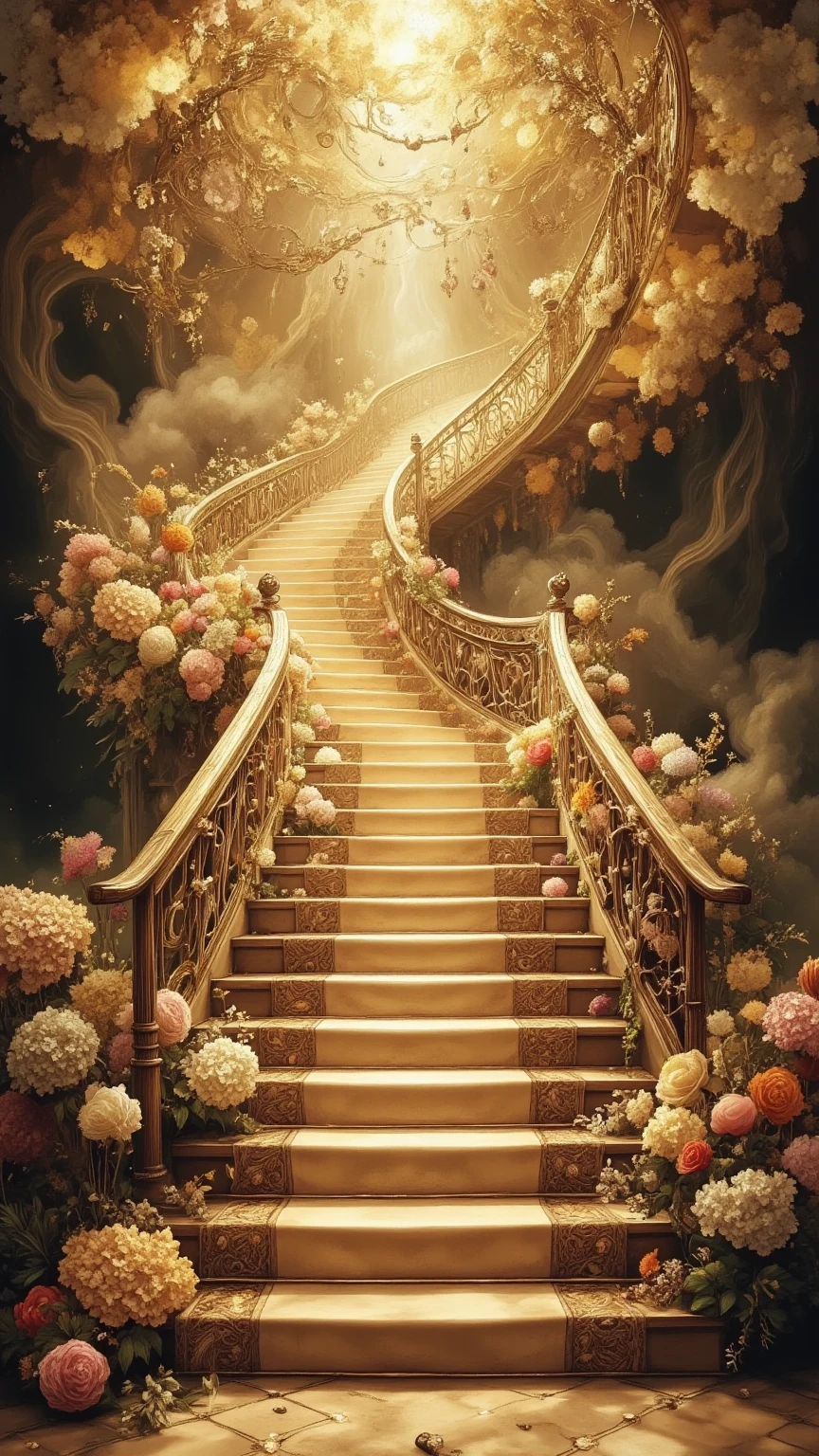 Realistic Oil Painting Depicting Stairway to Heaven,high definition ...