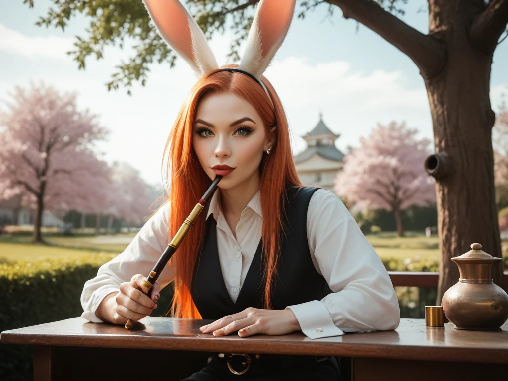 Vysache Rabbit boss from the anime shangri la frontier sits under a ...