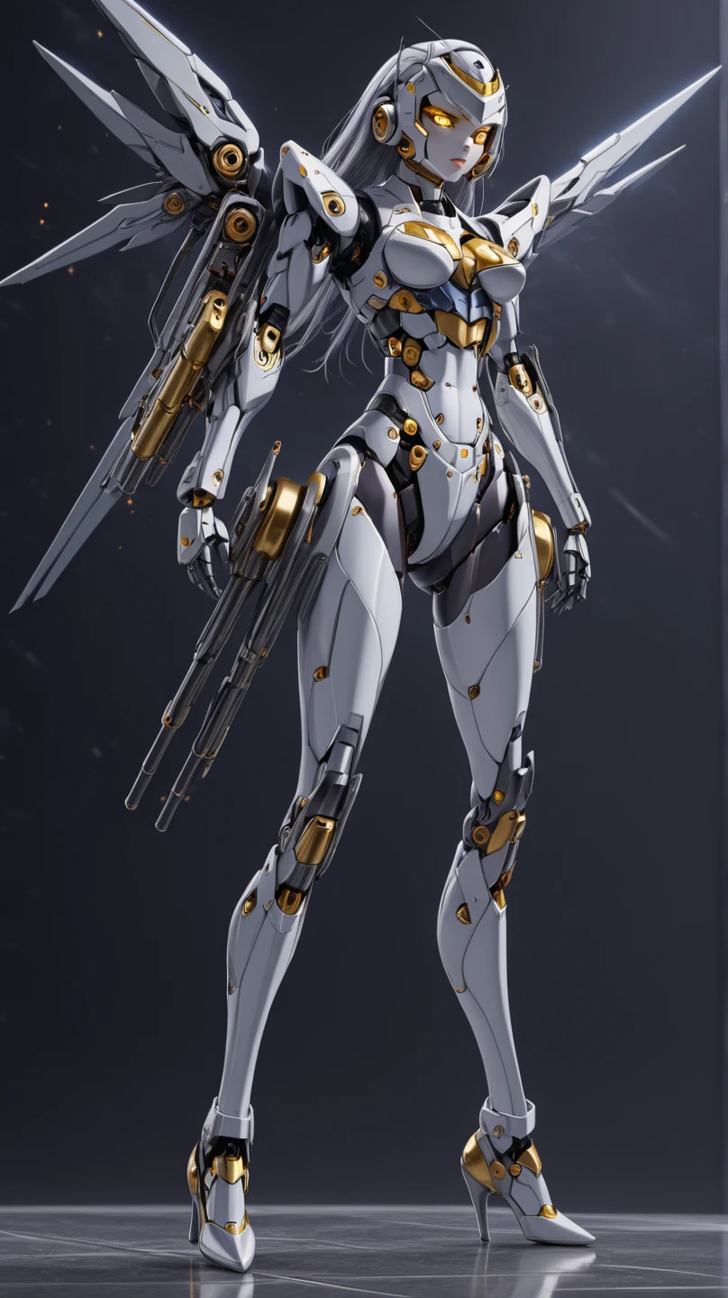 Female robot，Female Steel Blast，Yellow Eyes，Steel Bullet Face - SeaArt AI