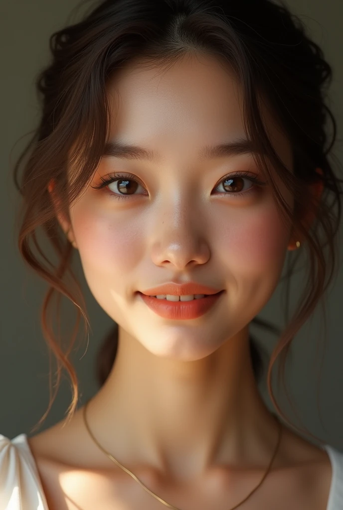 A beautiful, alluring young woman, randomly generated facial features ...