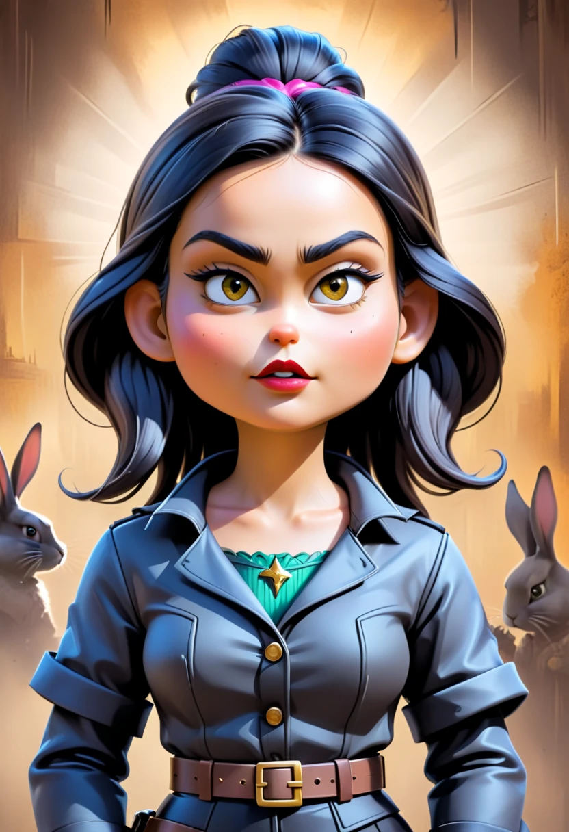 Abstract Mona Lisa: An evil rabbit in the Wild West hunted by a ...