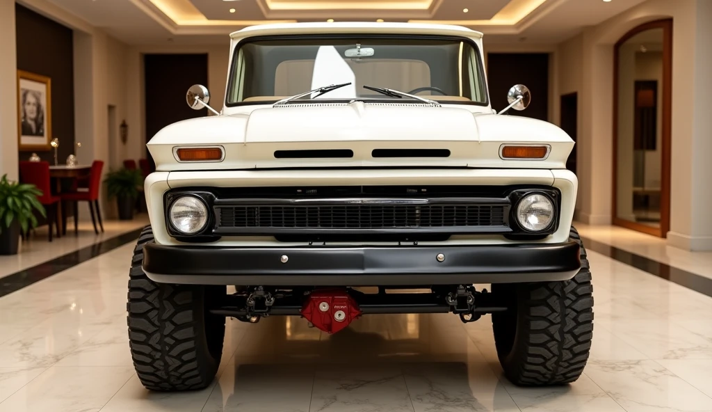 "Front view of a classic Chevrolet C60 pickup truck, fully restored and ...