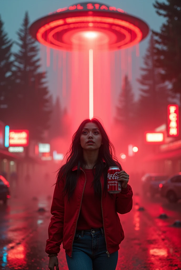 > A hyper-realistic, cinematic Coca-Cola advertisement scene set in a ...