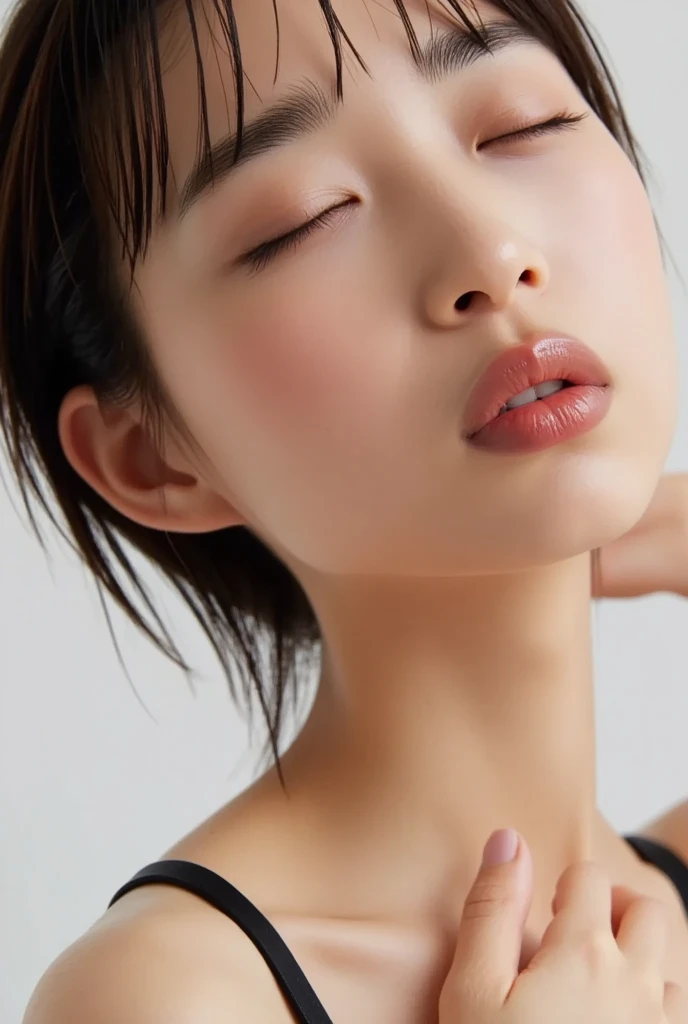 Ultra-detailed close-up of a beautiful girl, collarbone-up composition ...