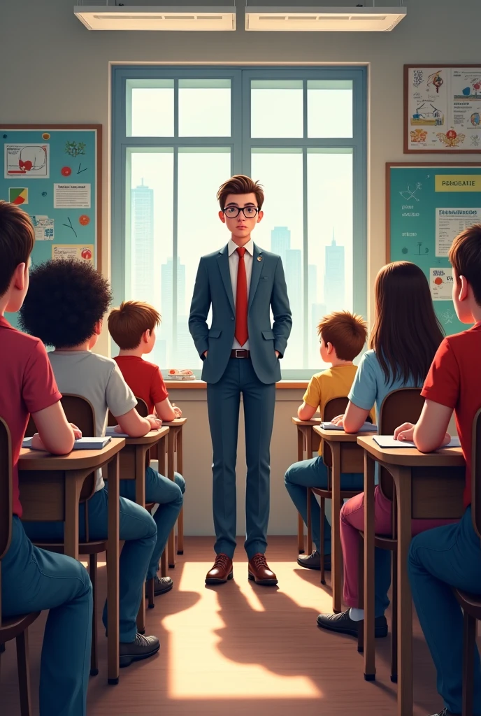 Teacher facing students - SeaArt AI