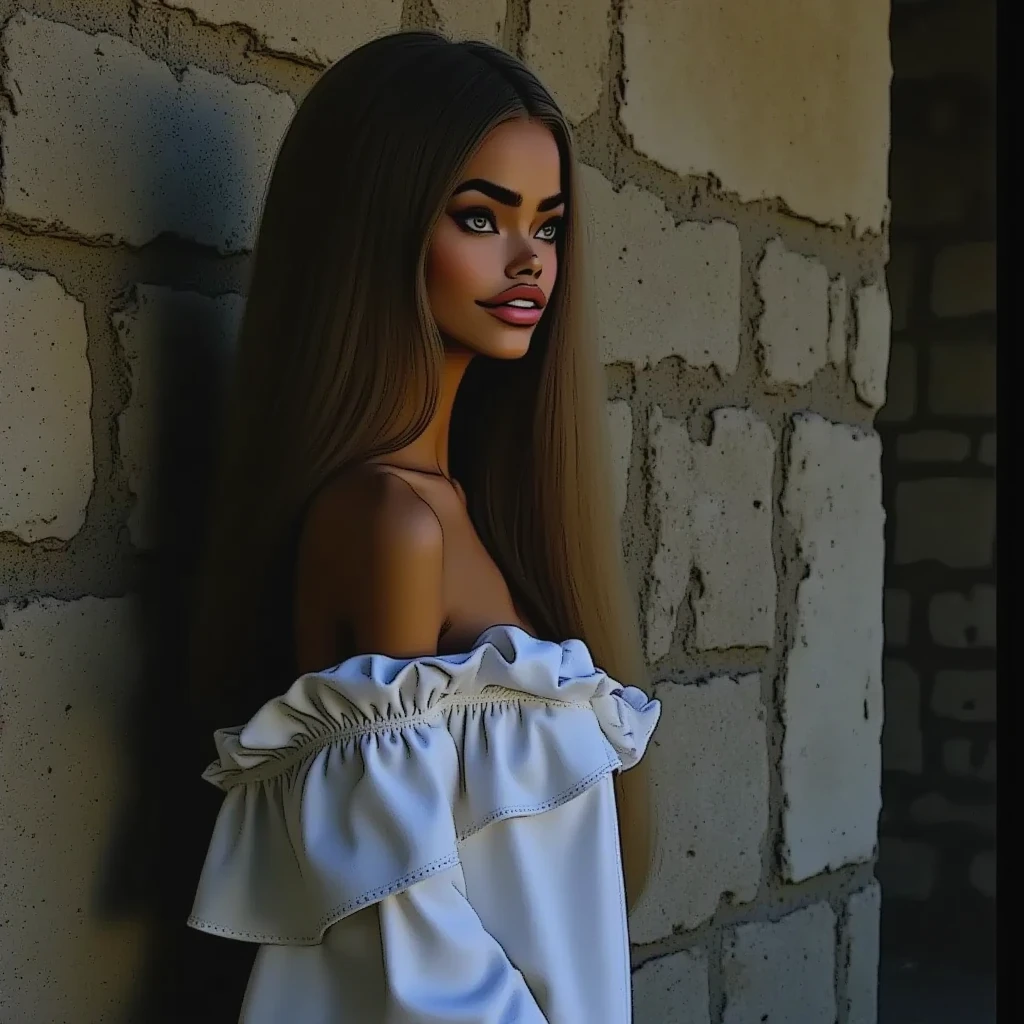 A dvd capture of dnsr , skinny , petite , brown hair, masterpiece - SeaArt AI