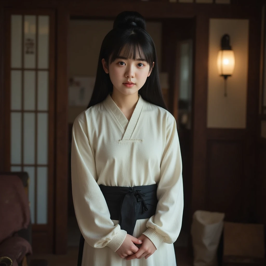 A beautiful female wearing a dressed in fundamental black underclothing ...
