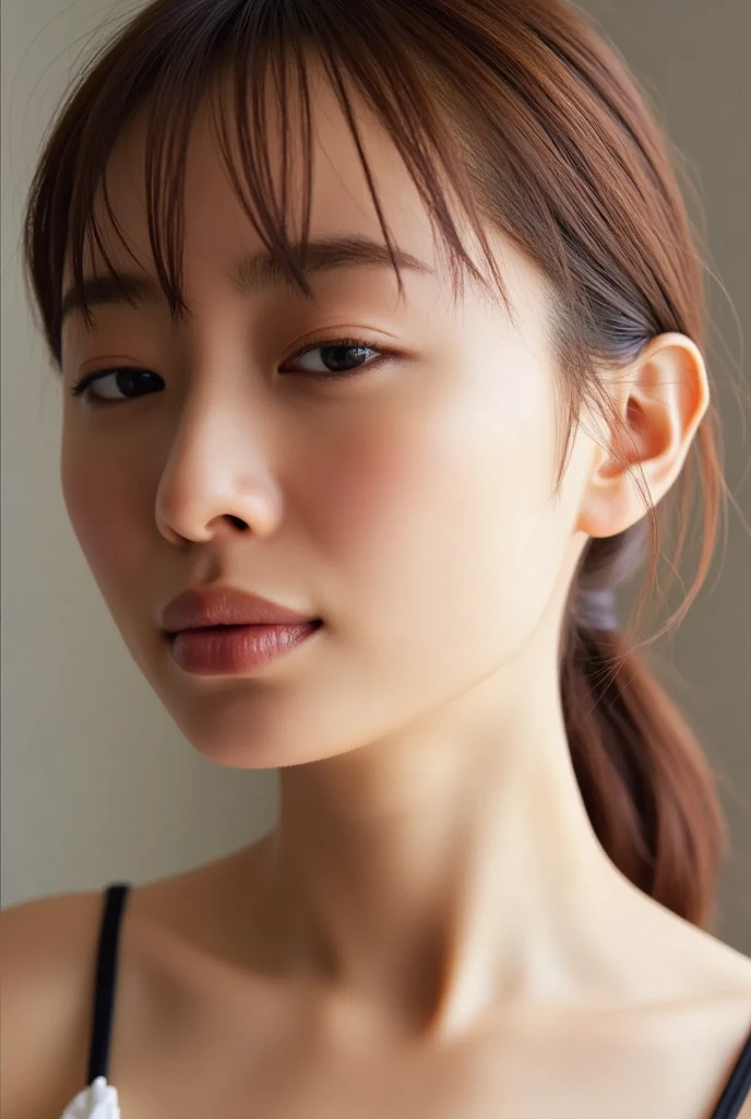 Ultra-detailed close-up of a beautiful girl, collarbone-up composition ...