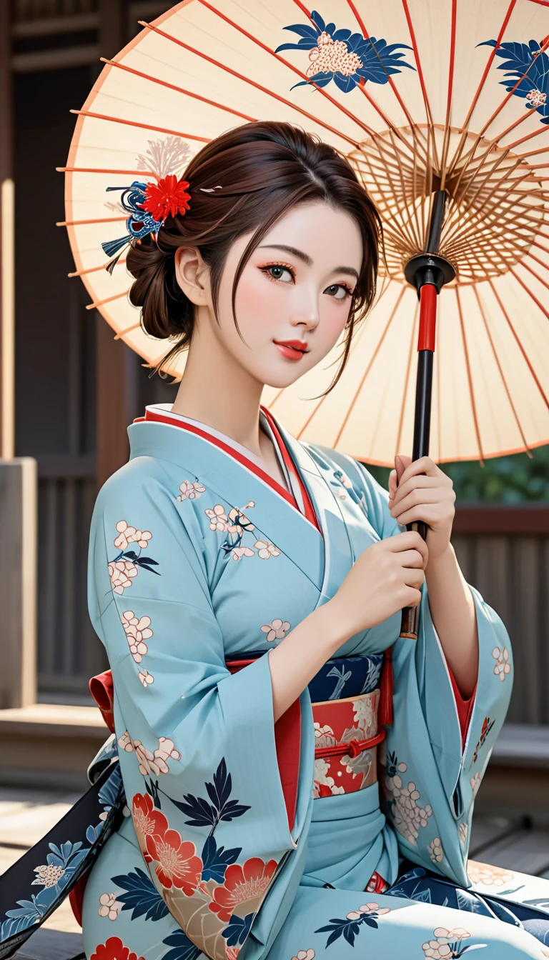 I can't see her nipples or areolas 、Stunning ink painting illustration ...