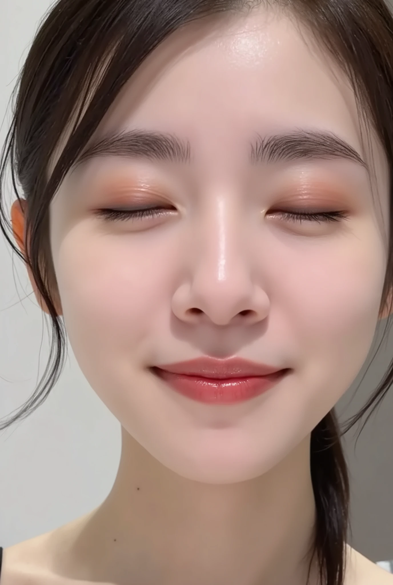 Ultra-detailed close-up of a beautiful girl, collarbone-up composition ...