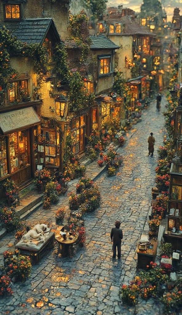 "夢, 詩的な逃避場所として設計された小さなマイクロストア, magical book and チョコレート store nestled ...