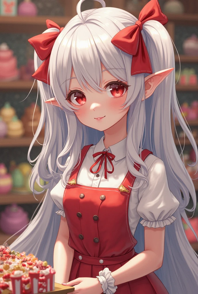 Elf girl selling sweets