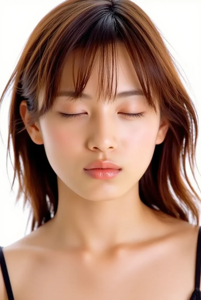 Ultra-detailed close-up of a beautiful girl, collarbone-up composition ...