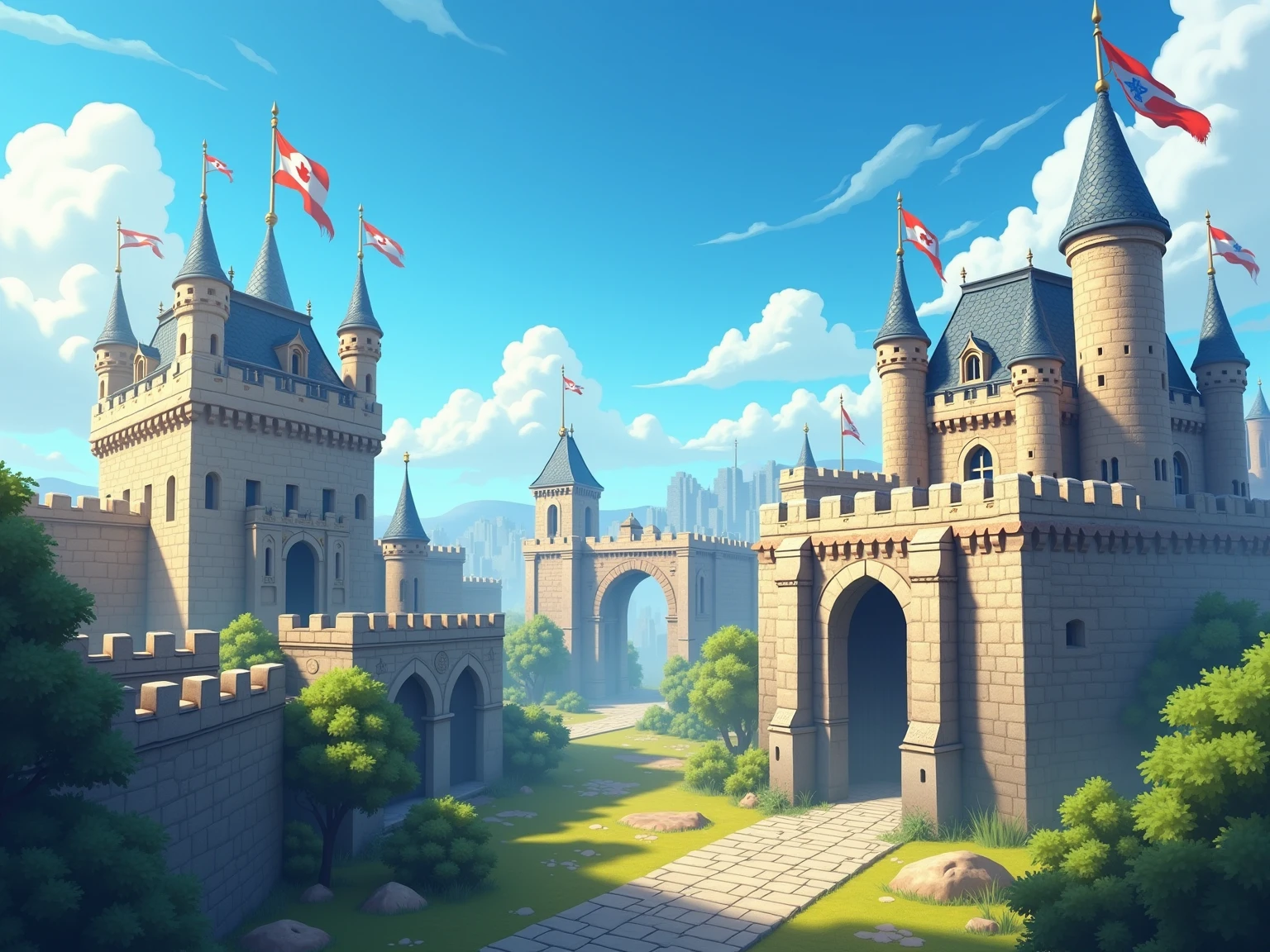 Medieval Style Game Start Interface,Medieval Castle,Stone City Walls ...