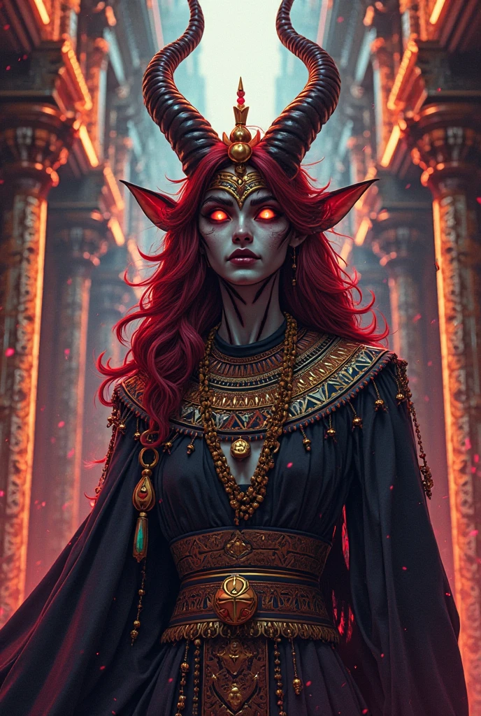 Create an image of 'alastar' from hazbin hotel in Egyptian clothes in ...