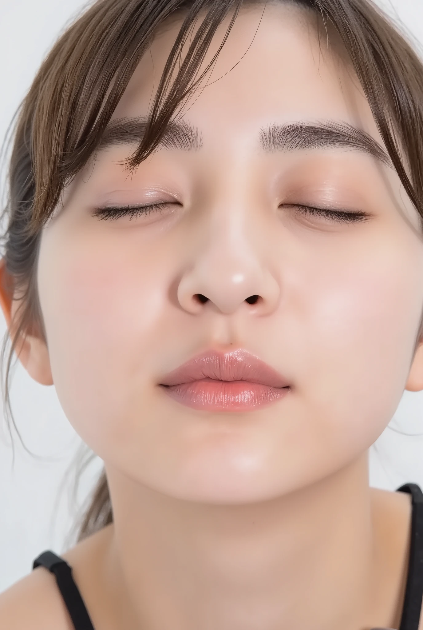 Ultra-detailed close-up of a beautiful girl, collarbone-up composition ...