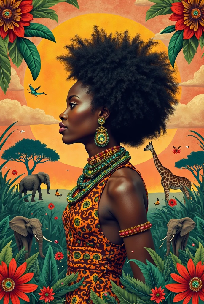 Afro house single art cover with African theme - SeaArt AI
