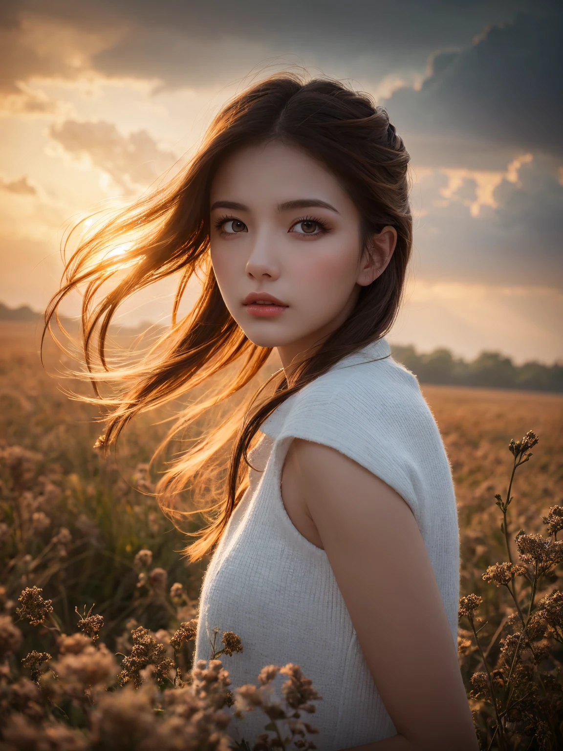 Woman in Thunderstorm,Professionally Textured Portraits,High Resolution ...