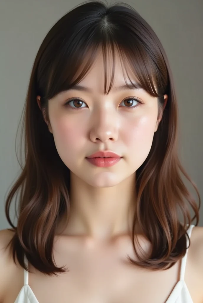 Show the same woman's front face, side face, Three-quarter view face ...