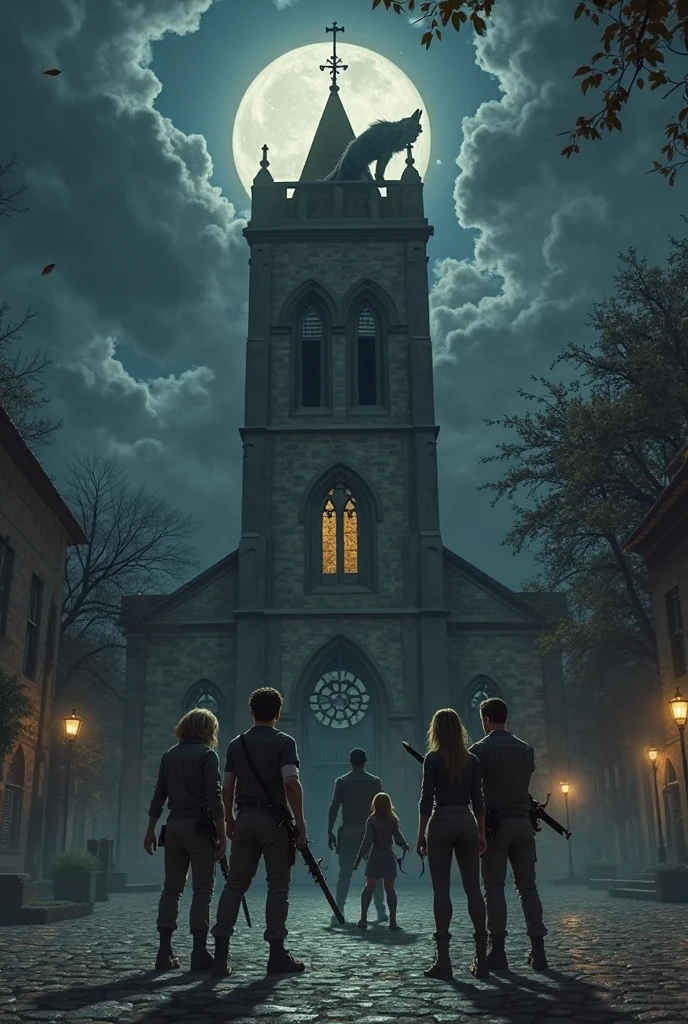 The main scene takes place in a shady square, illuminated by the light ...