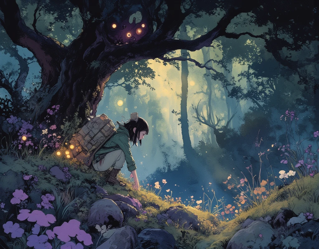 Studio Ghibli Dark Fairytale、perfect anatomy, 1girl,((full body - SeaArt AI