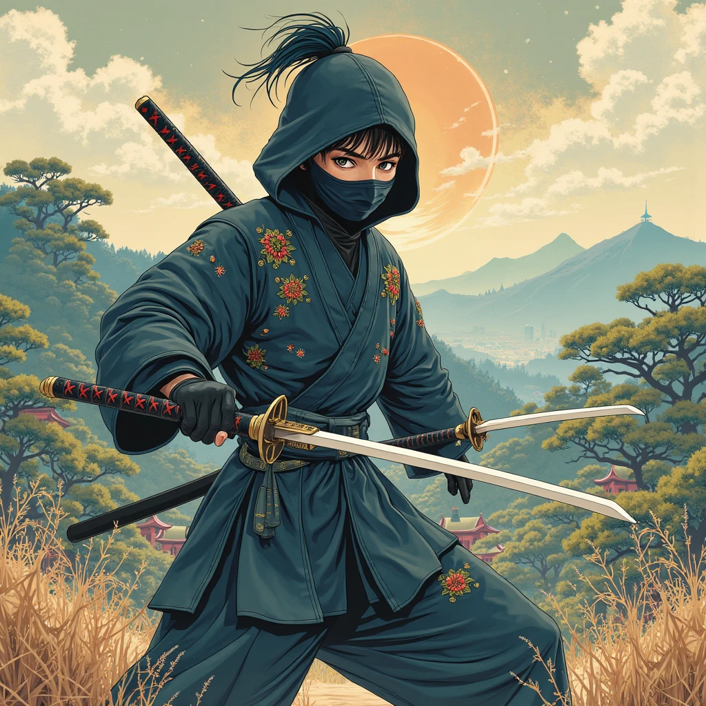 Ninja、Edo period、Anime、Ukisei High Quality、high quality、cute - SeaArt AI