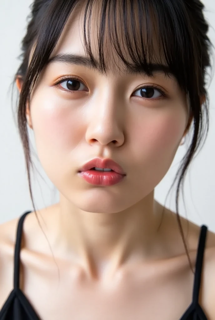 Ultra-detailed close-up of a beautiful girl, collarbone-up framing ...