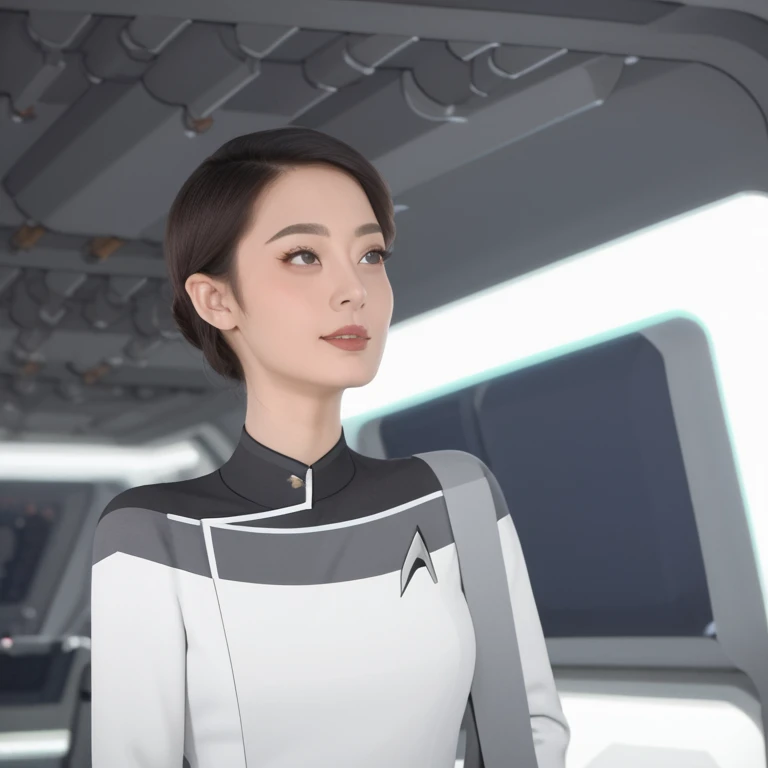 Generate a portrait of a woman of the Orion race from "Star Trek ...