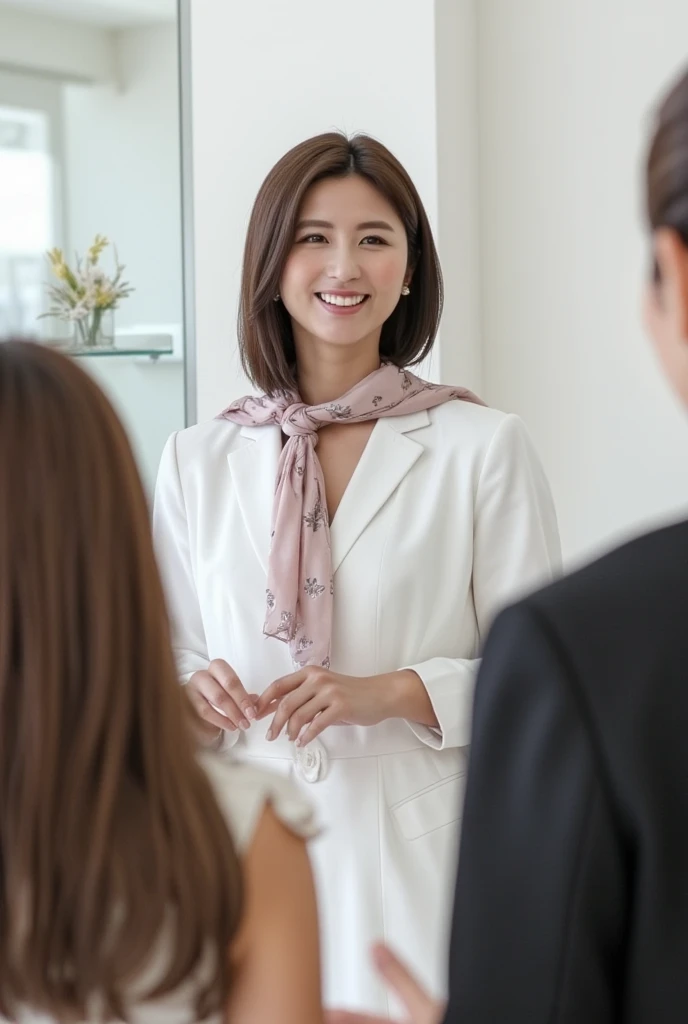 1 beautiful woman、Beauty Salon Reception、Female Staff at the Reception ...