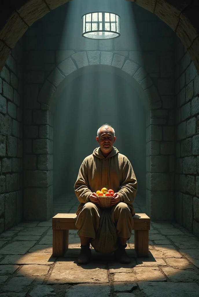 Eighth Prompt: Inside a dimly lit stone prison cell, the first minister ...