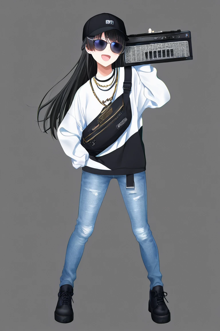 High quality、Tsuki no Mito、sunglasses、Carrying a large radio cassette ...