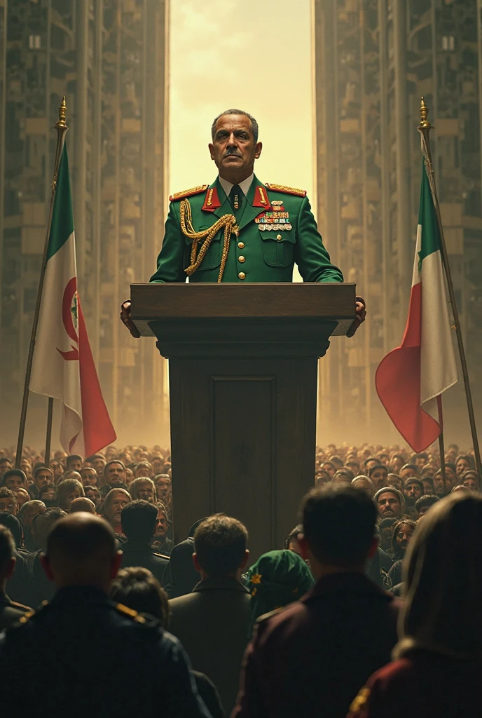 A powerful and symbolic scene depicting arrogant algerian military ...